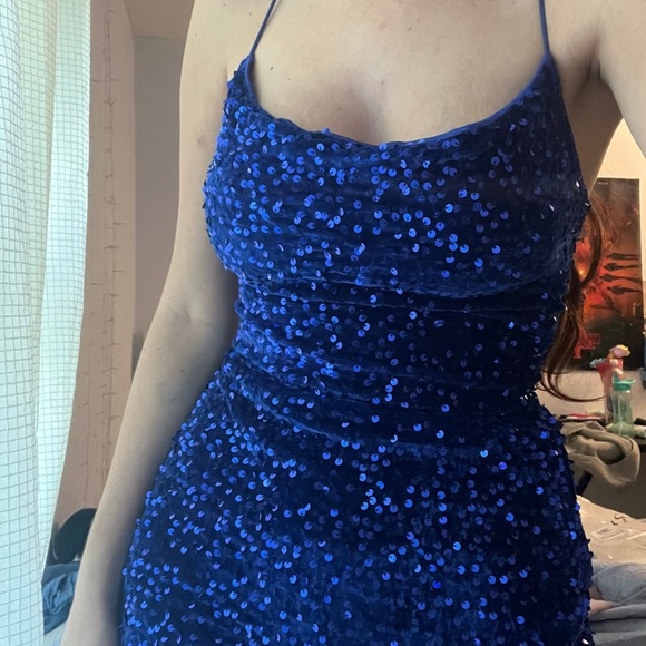 Dresses | Blue Glitter Dress Prom Homecoming Graduation | Poshmark